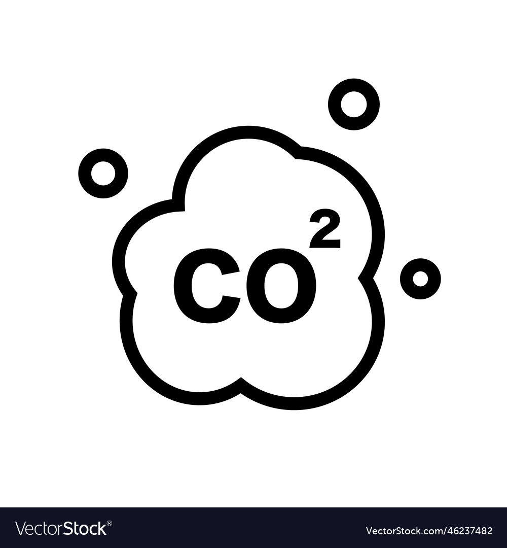 Simple co2 icon or carbon dioxide Royalty Free Vector Image