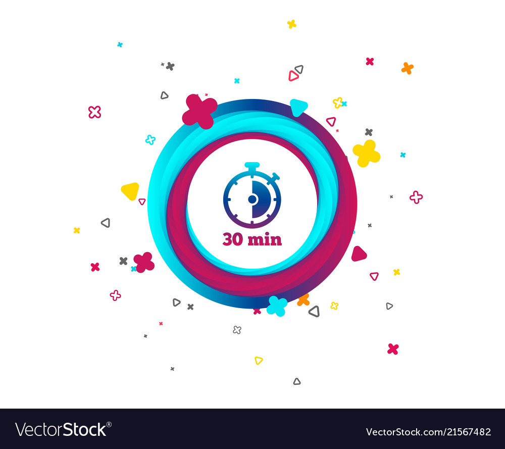 Timer sign icon 30 minutes stopwatch symbol Vector Image Timer sign icon 30 minutes stopwatch symbol Vector Image