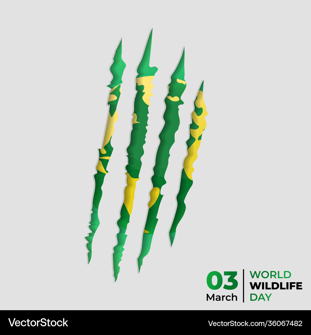 Wild animal claws visible green earth good Vector Image