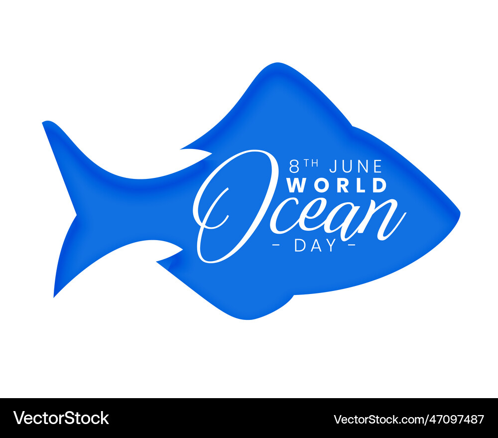 8th june world ocean day background with paper Vector Image