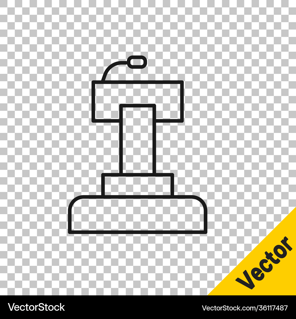 Black line stage stand or debate podium rostrum Vector Image