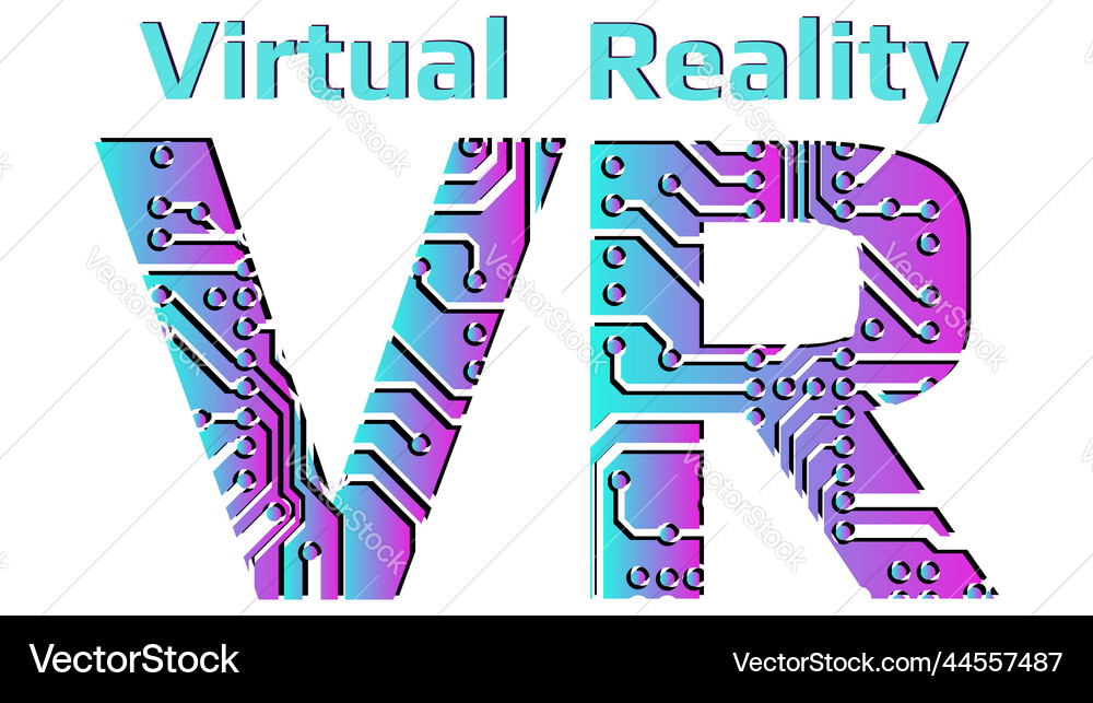 Colorful letters vr abbreviation virtual reality Vector Image