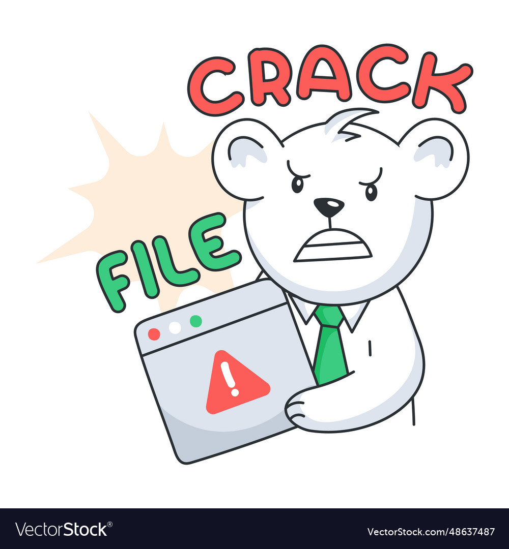 Crack file Royalty Free Vector Image - VectorStock