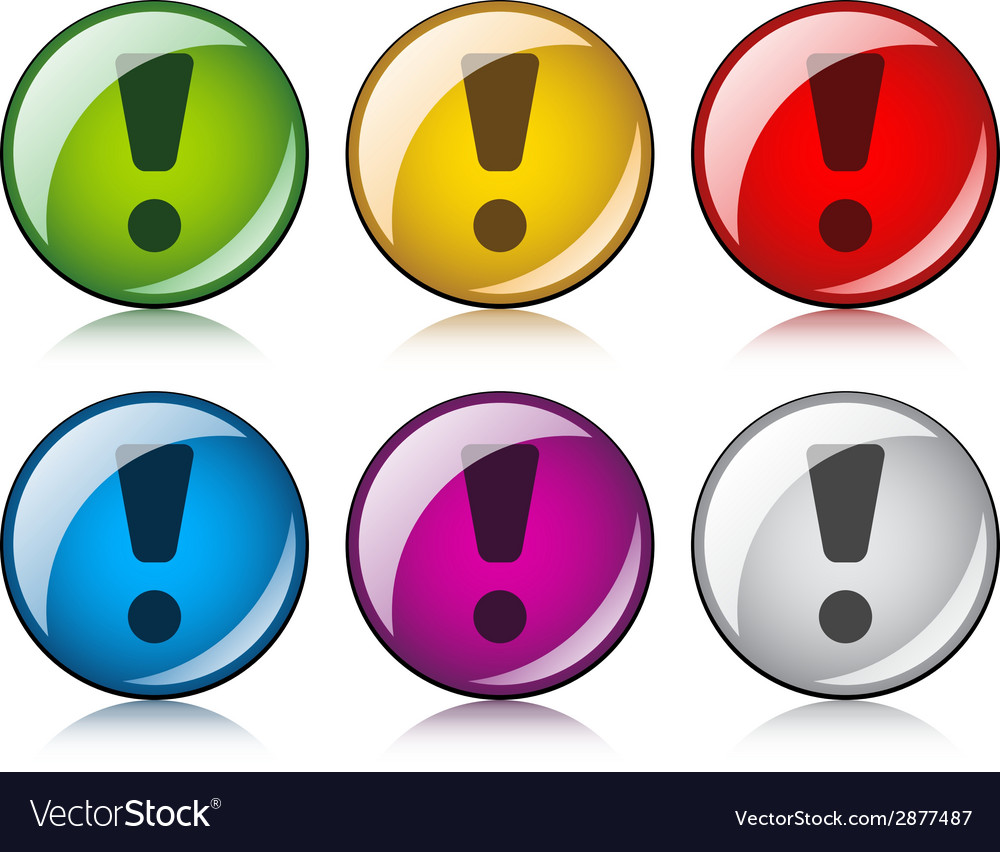 Exclamation mark buttons Royalty Free Vector Image