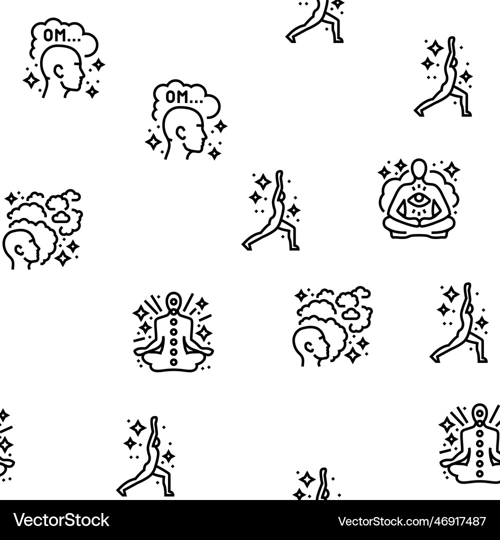 Meditation yoga relax zen seamless pattern Vector Image