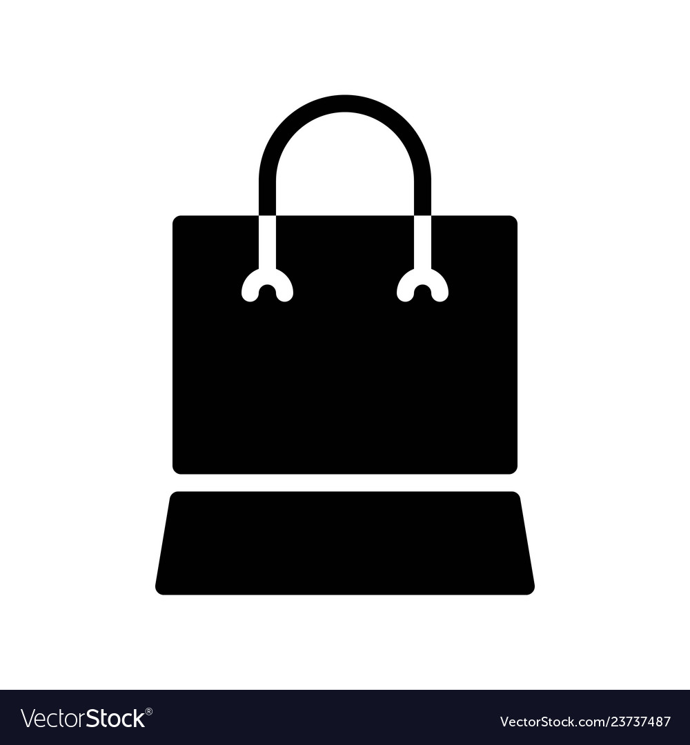Paper bag solid style icon Royalty Free Vector Image