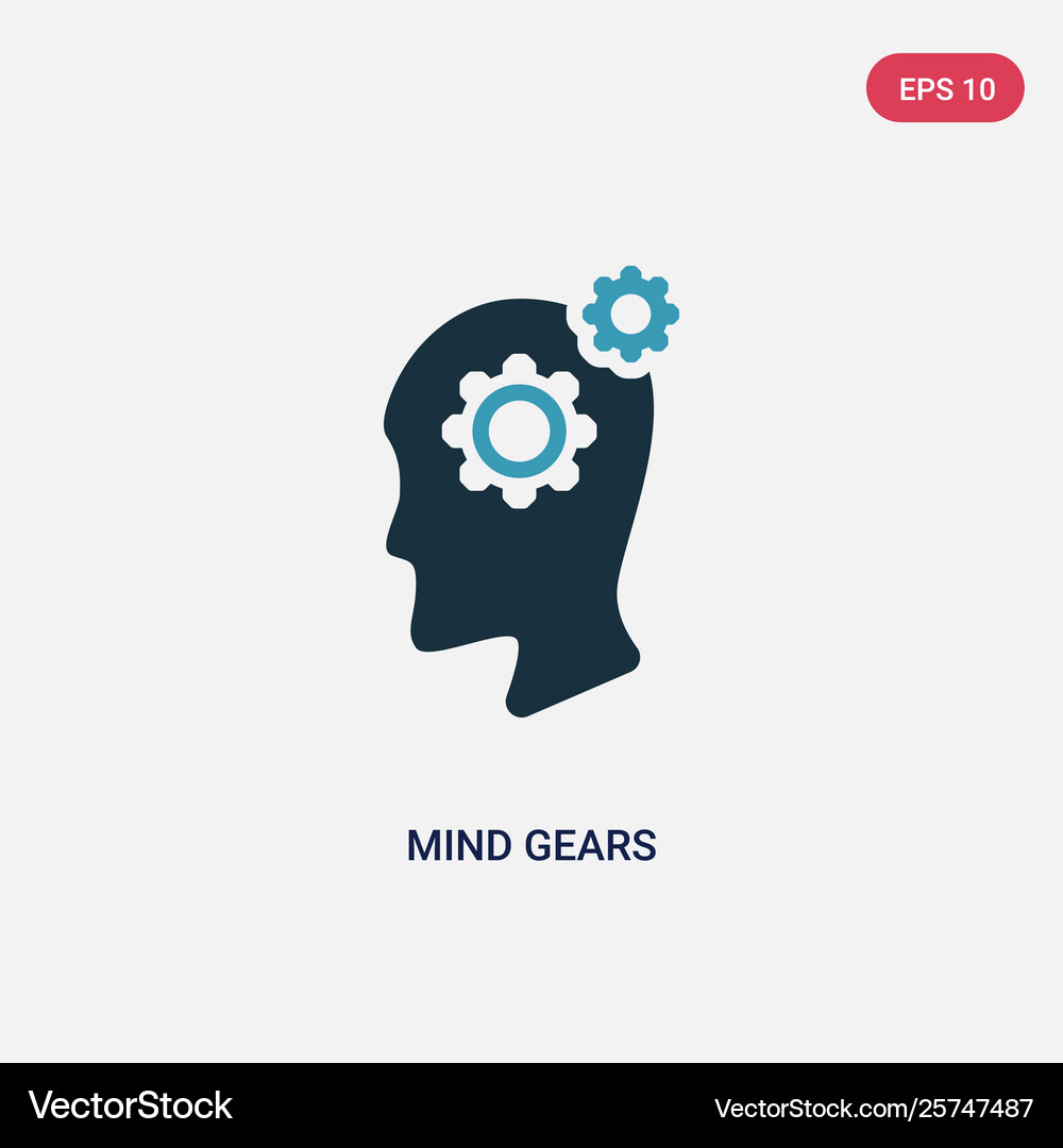 Two color mind gears icon from productivity Vector Image