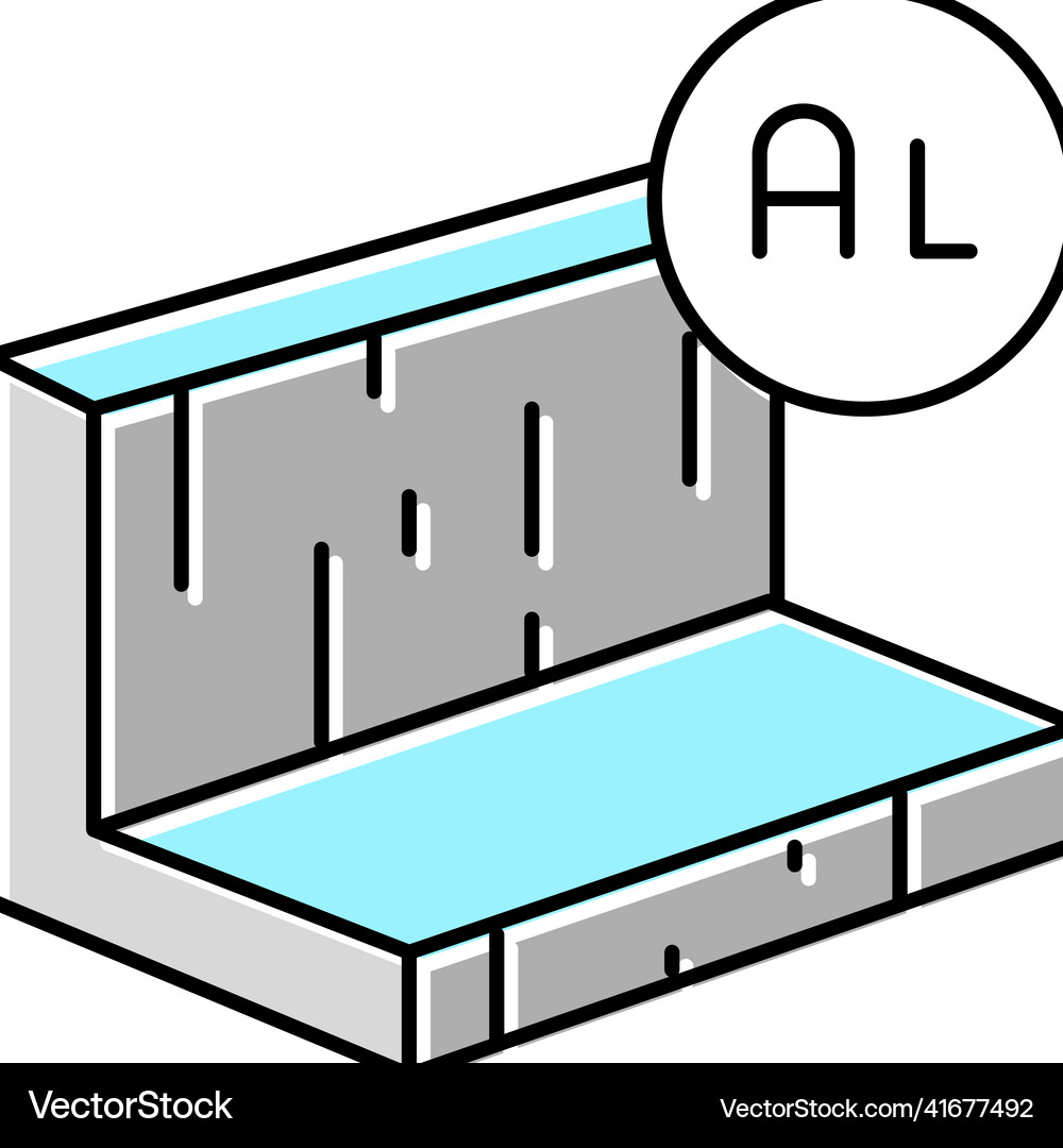 Aluminum metal profile color icon Royalty Free Vector Image