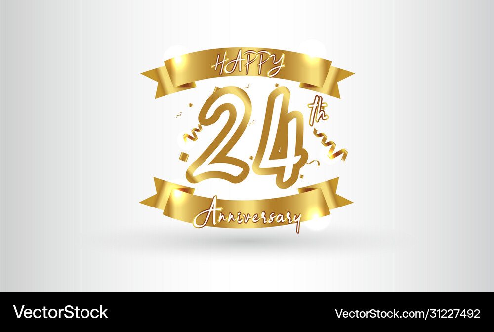 Anniversary celebration background with 24th Vector Image
