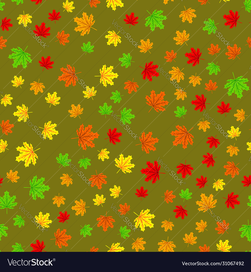 Autumn seamless leaf fall pattern with maple Vector Image