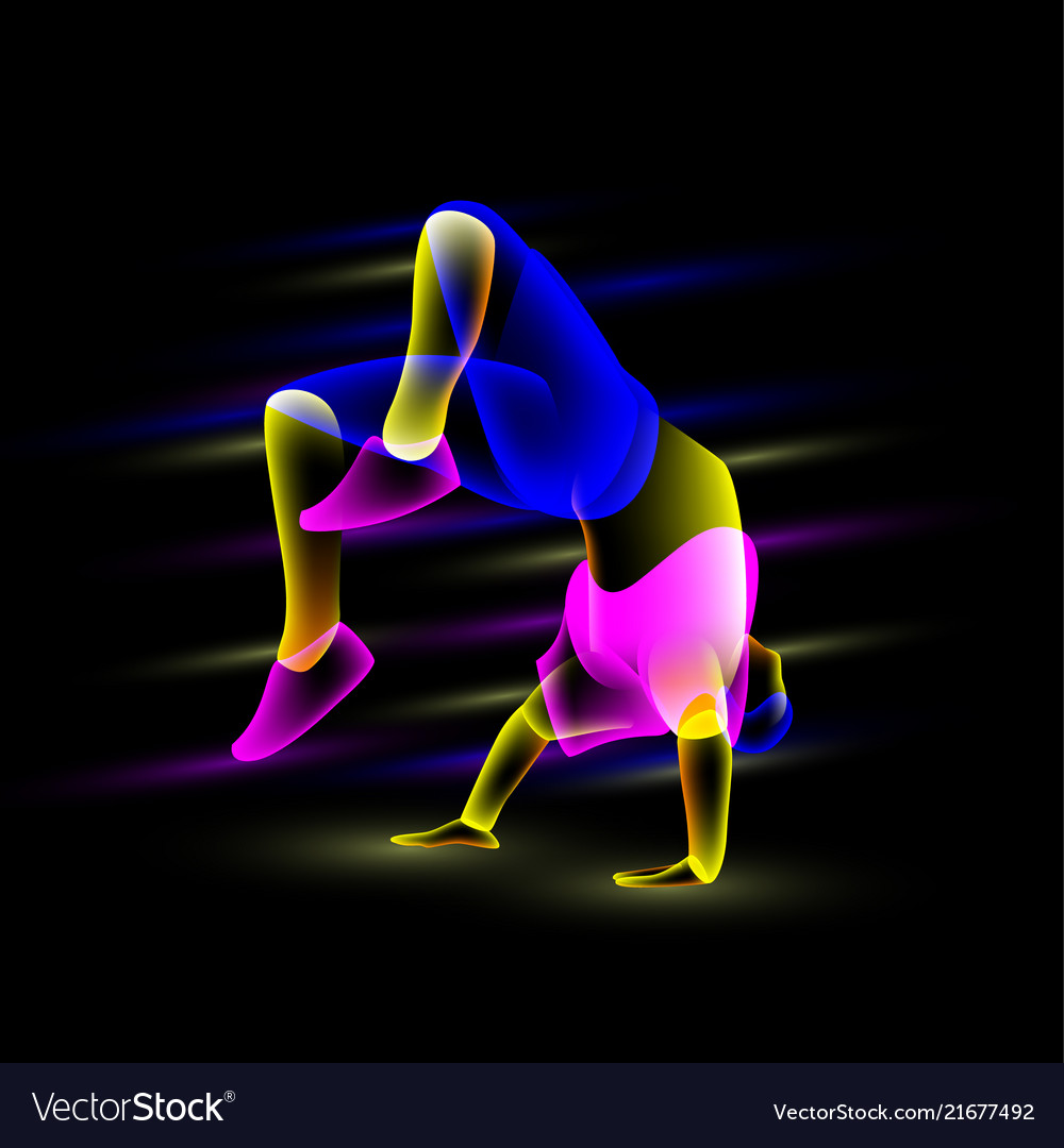 Break dancer doing back flip Royalty Free Vector Image
