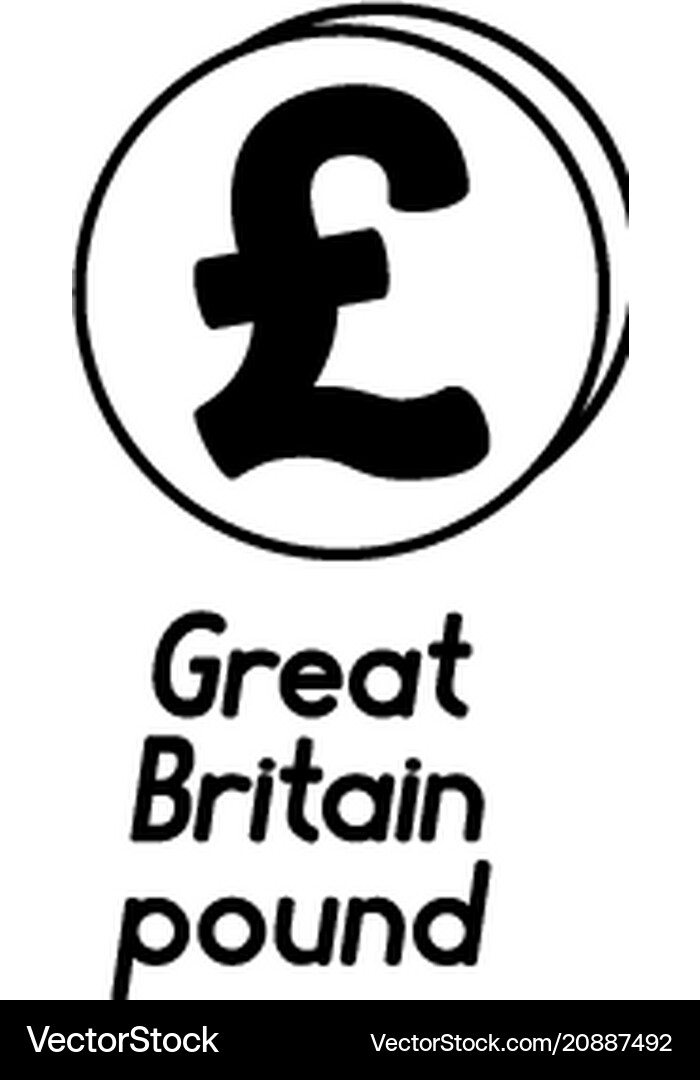 Coin with pound sterling sign Royalty Free Vector Image