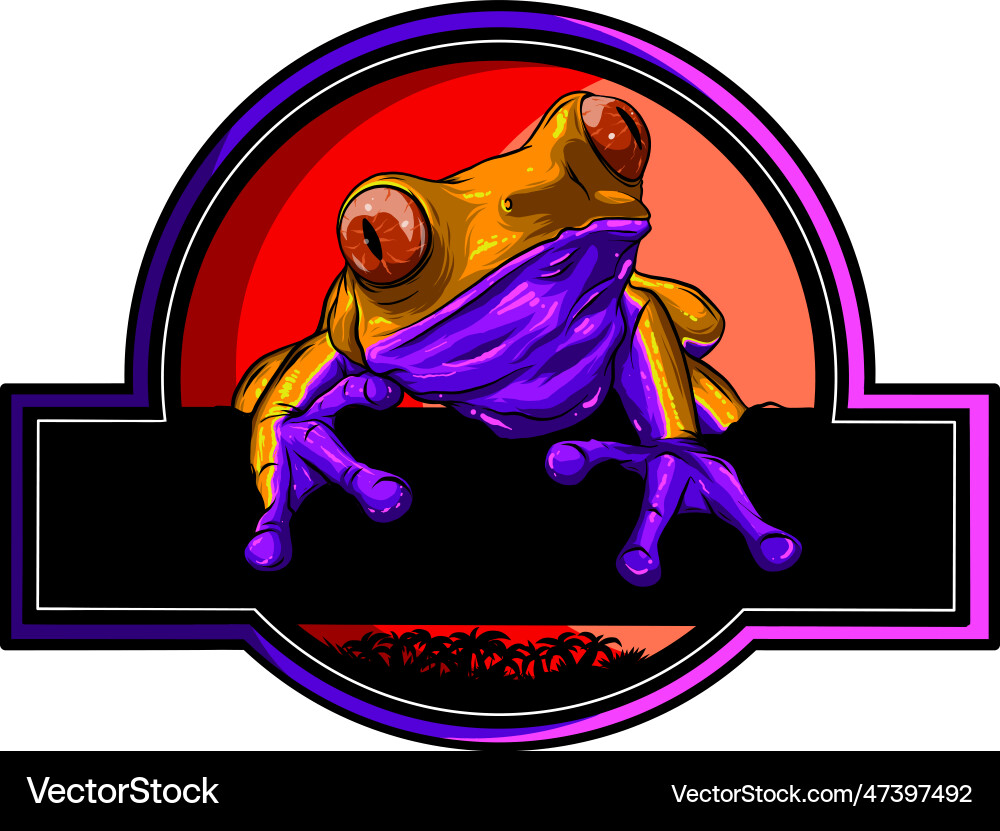 Cute frog logo design template Royalty Free Vector Image