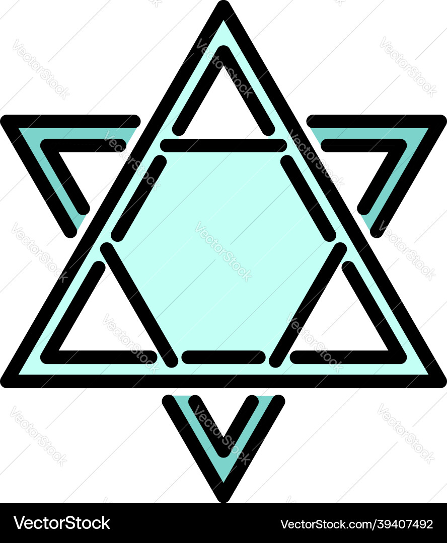 David star icon color outline Royalty Free Vector Image