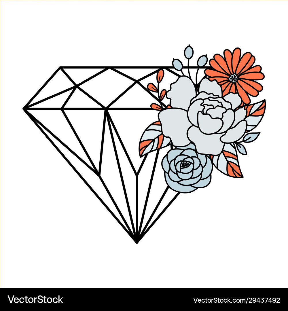 Diamond Flower Drawing