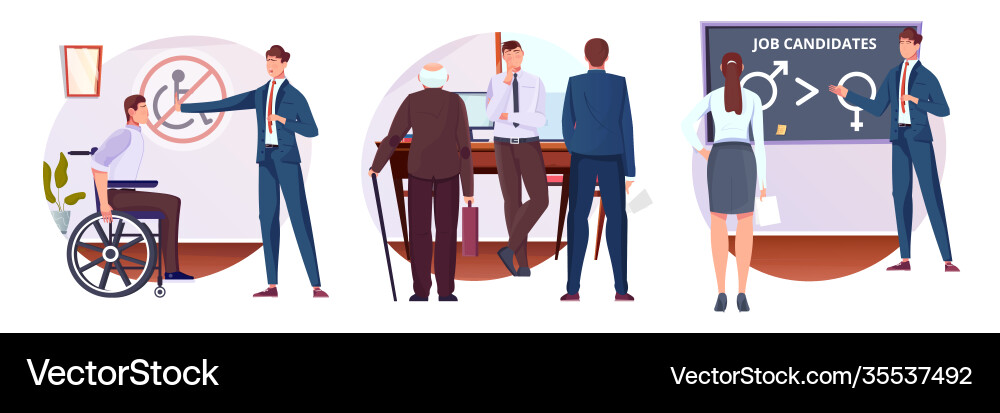 Discrimination flat composition Royalty Free Vector Image