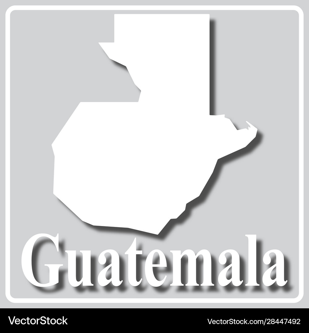 Gray icon with white silhouette a map guatemala Vector Image