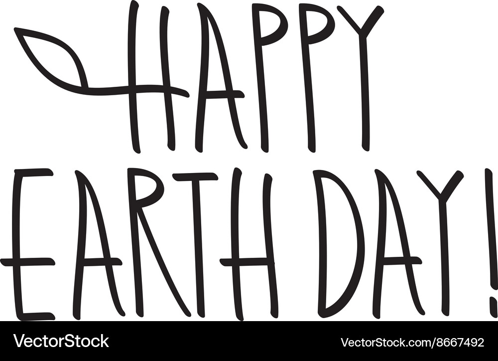 Happy earth day hand lettering handmade Royalty Free Vector