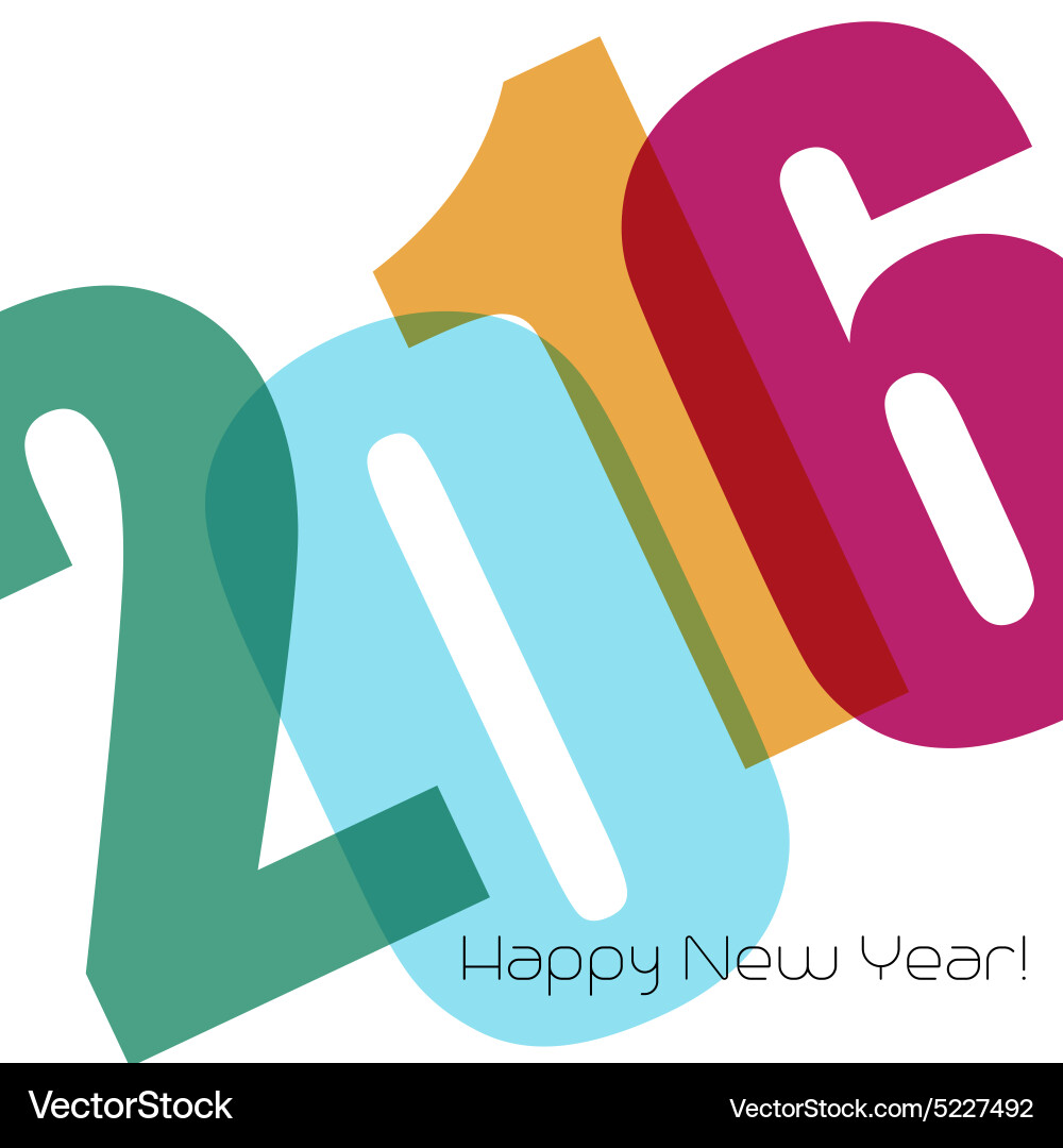 Happy new year greeting with number Royalty Free Vector