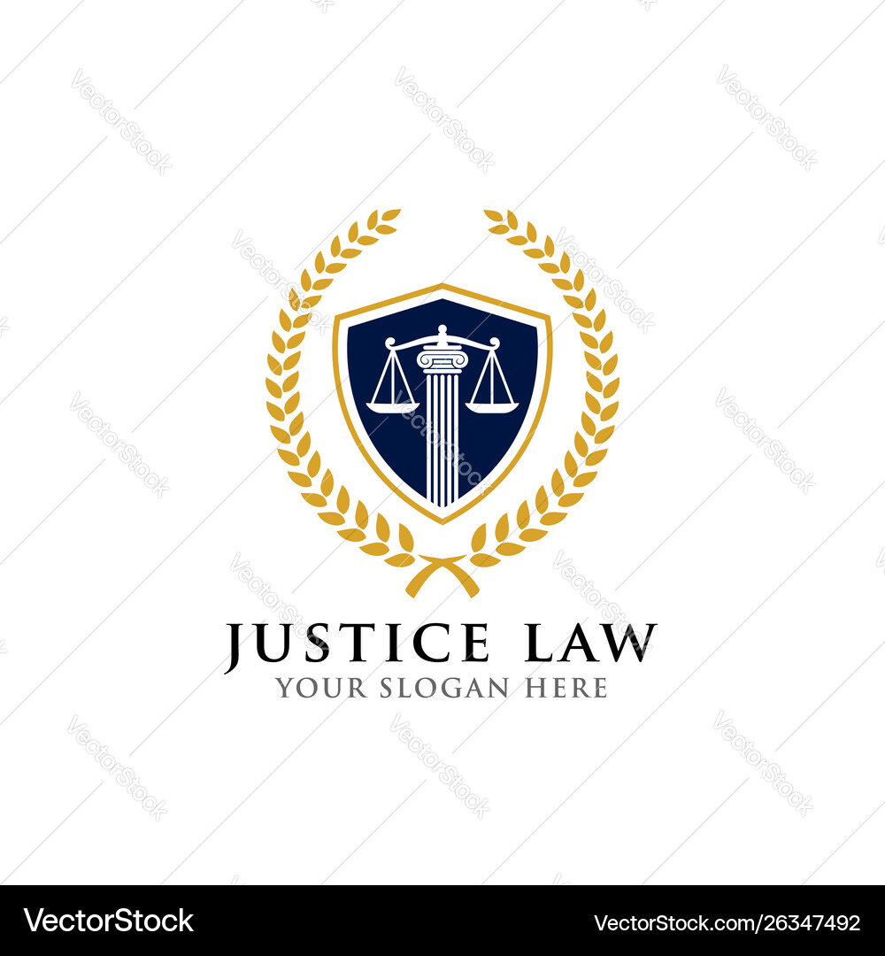 Justice law badge logo design template emblem Vector Image