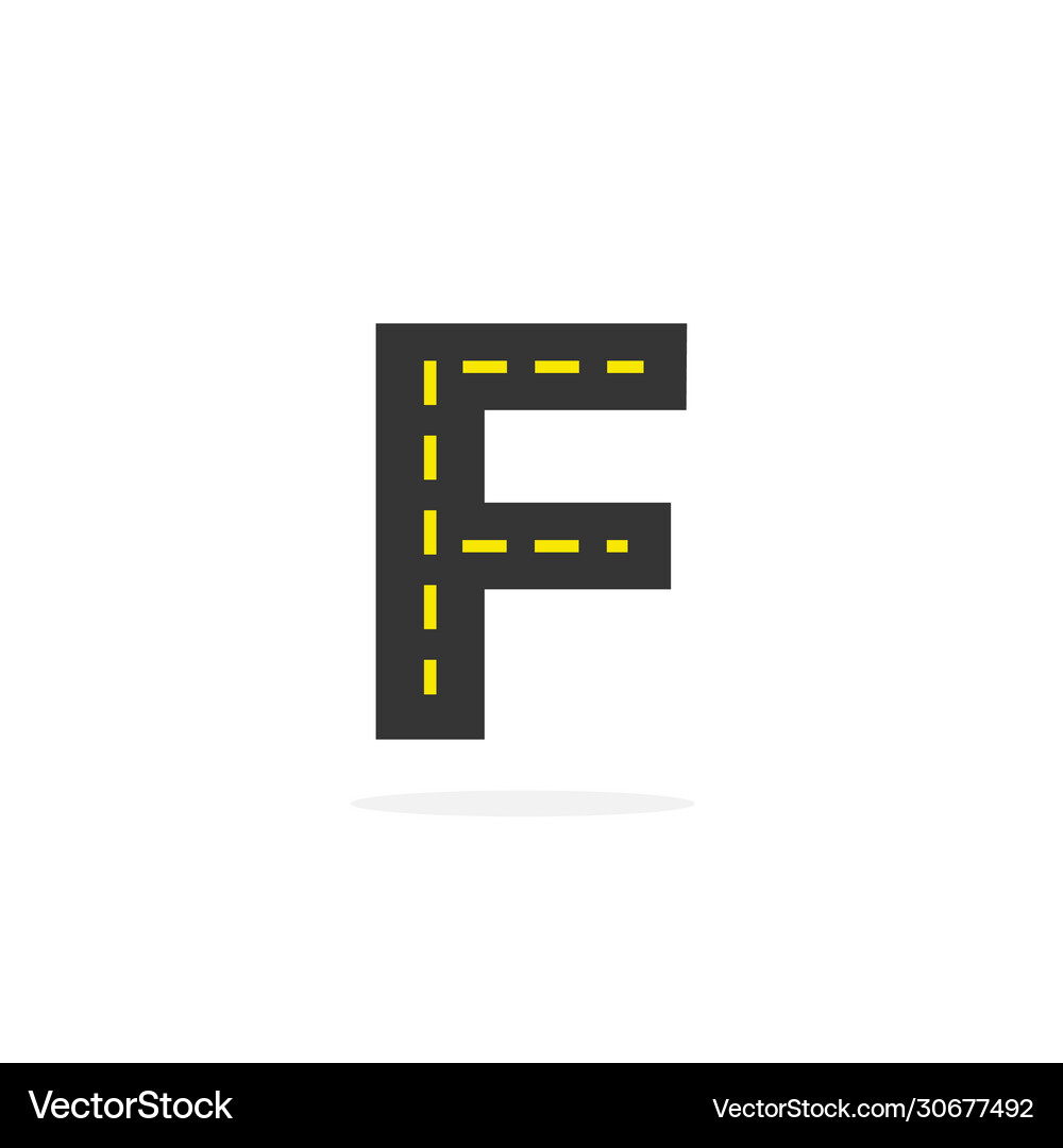 Logo road logistics letter f Royalty Free Vector Image