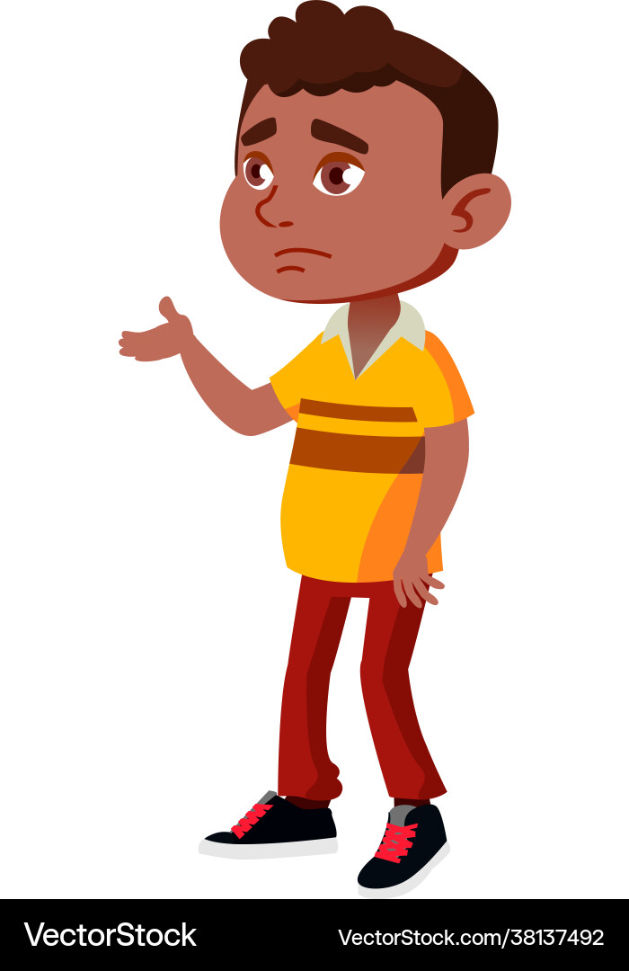 Poor asian boy live alms cartoon Royalty Free Vector Image