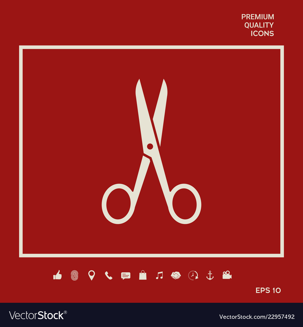 Scissors icon symbol graphic elements Royalty Free Vector