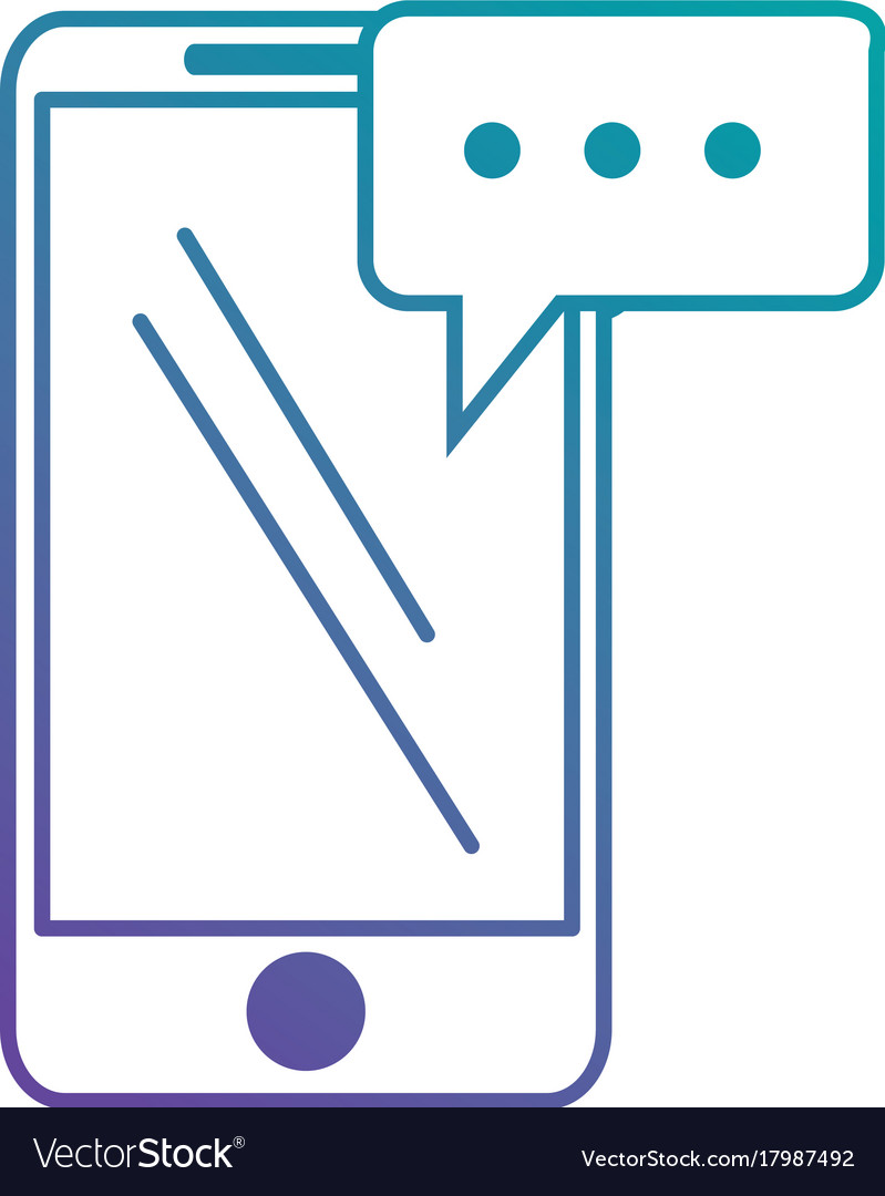 Smartphone device with speech bubble Royalty Free Vector