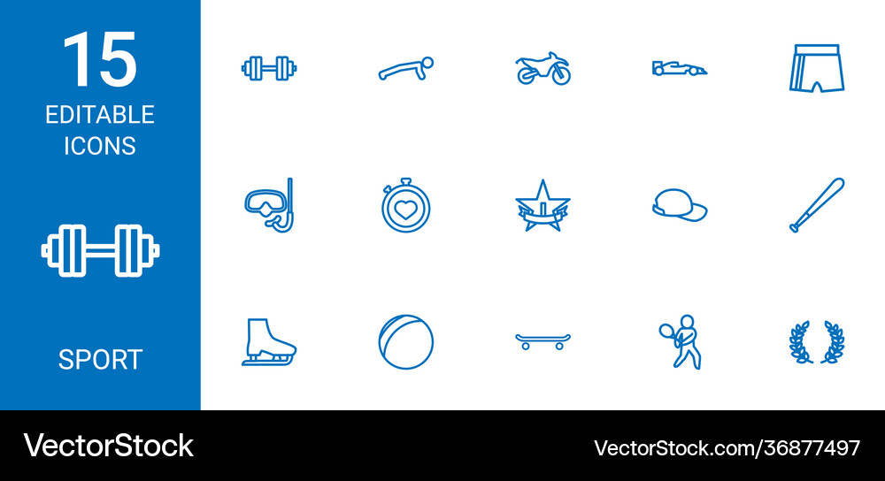15 sport icons Royalty Free Vector Image - VectorStock