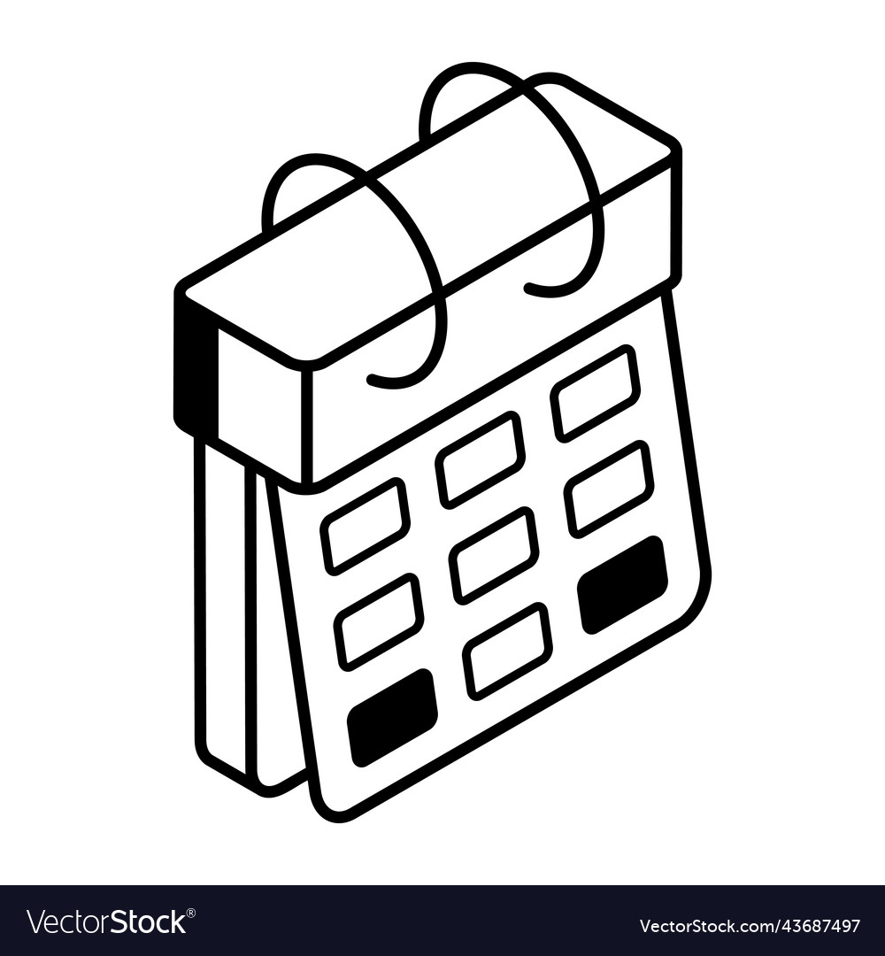 A linear icon design of schedule Royalty Free Vector Image