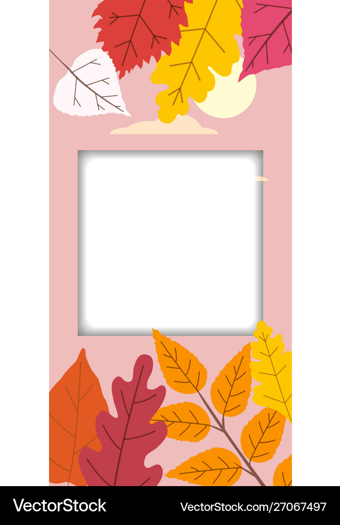 Autumn template background fallen leaves Vector Image