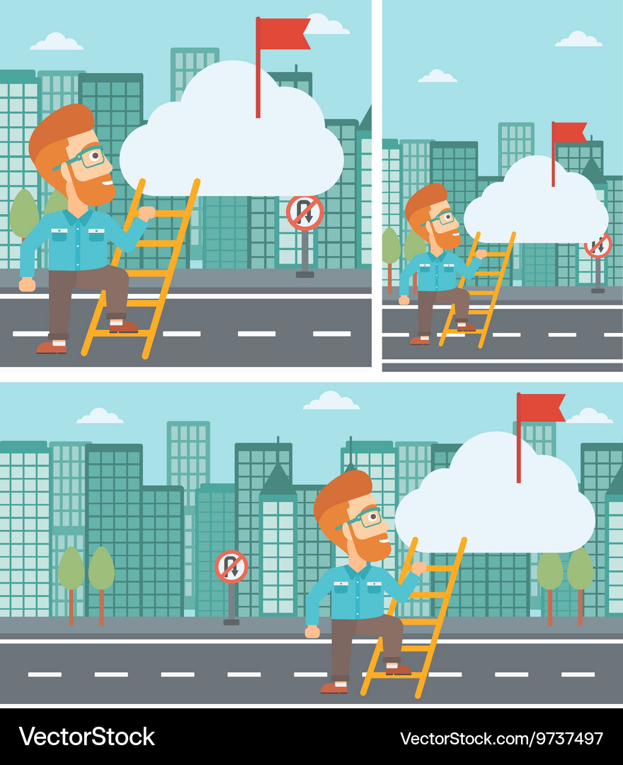 Cheerful leader business man Royalty Free Vector Image
