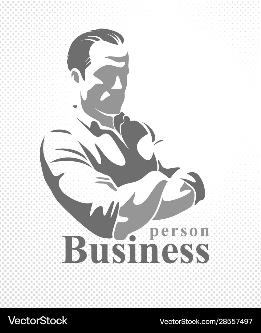 Confident successful businessman handsome man Vector Image