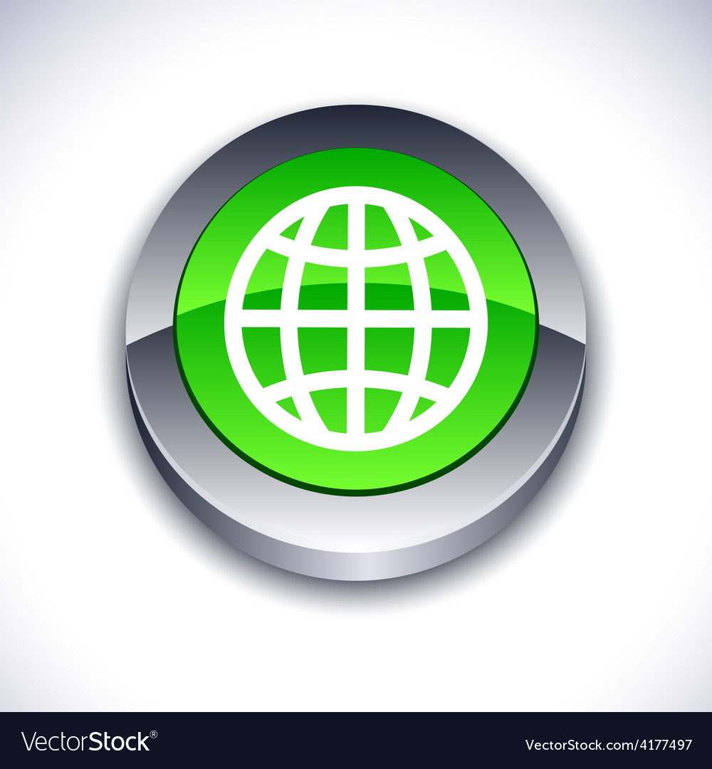 Earth 3d button Royalty Free Vector Image - VectorStock