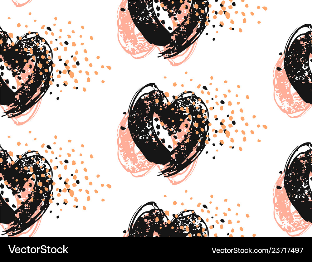 Hand drawn abstract seamless pattern of ink Vector Image