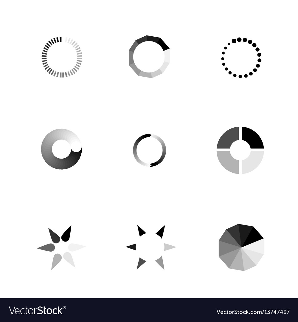 Loading icons set Royalty Free Vector Image - VectorStock