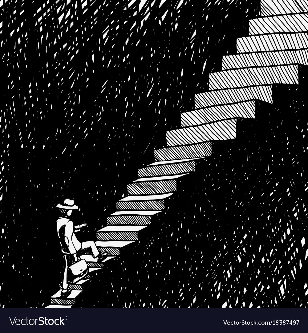 Man climbs stairs Royalty Free Vector Image - VectorStock