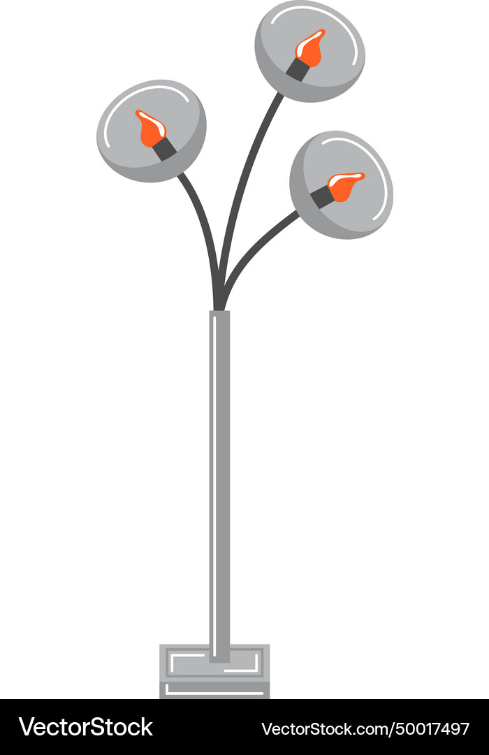 Modern street lamp with three lights Royalty Free Vector