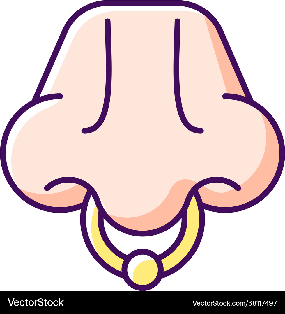 Nose piercing rgb color icon Royalty Free Vector Image