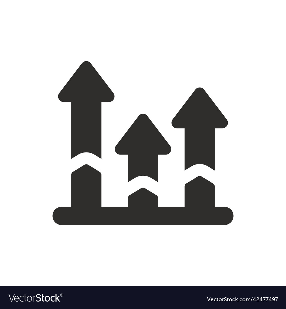 Progress up graph icon Royalty Free Vector Image