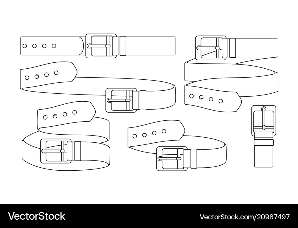 Set of leather belts Royalty Free Vector Image