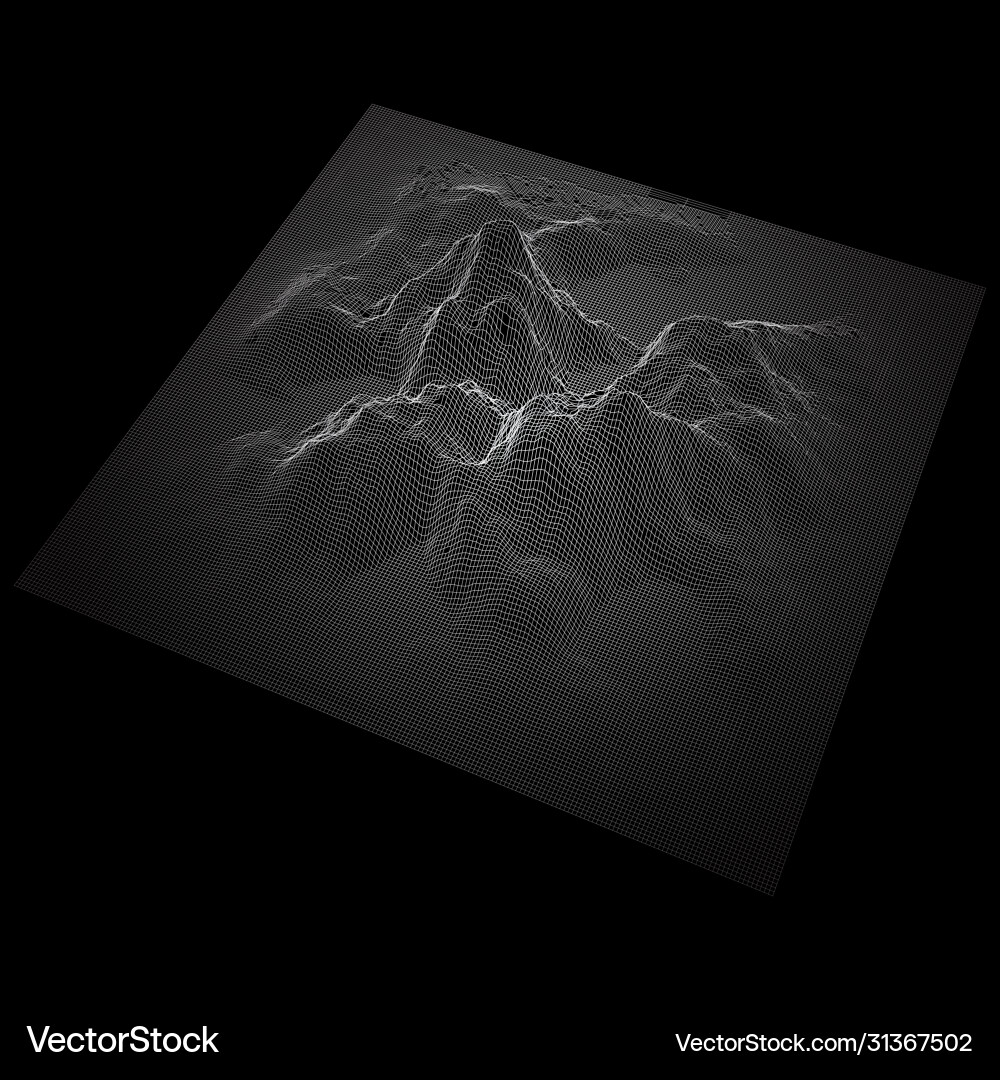 Abstract landscape background with wireframe Vector Image