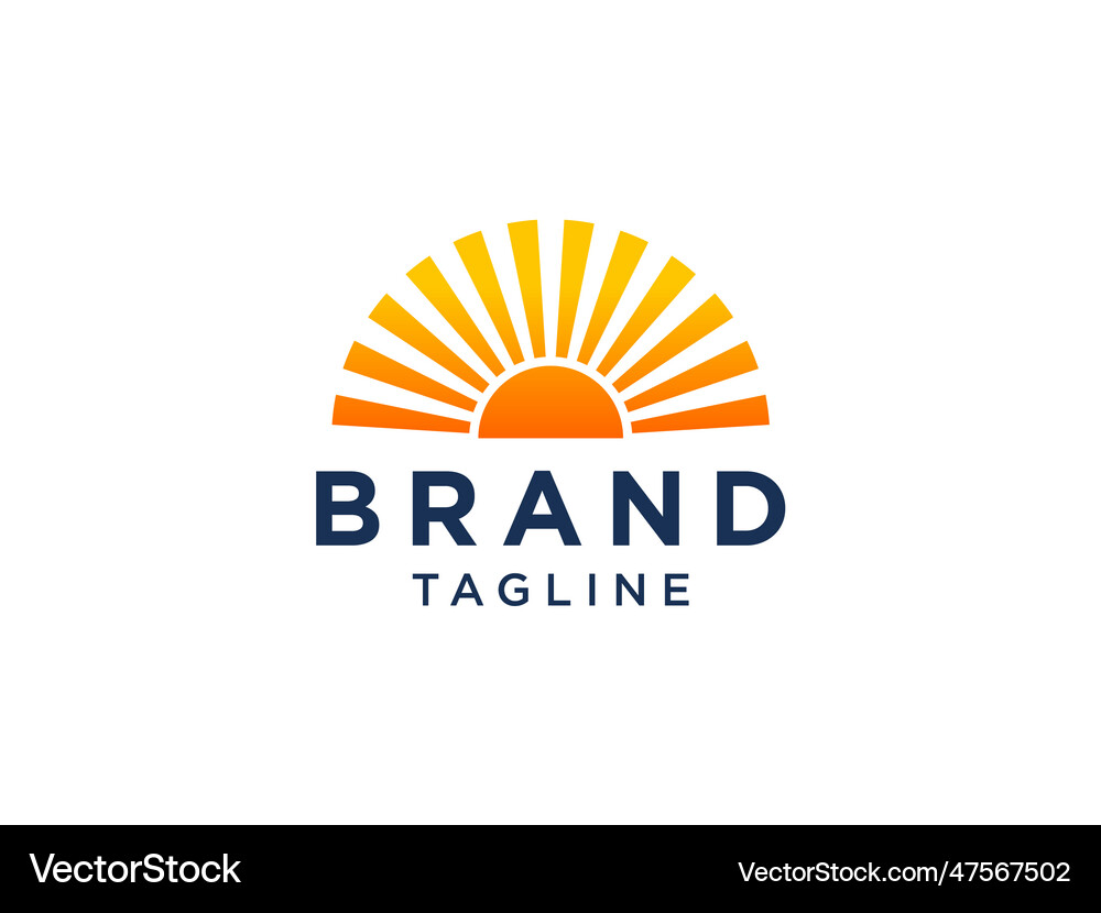 Abstract sun logo vintage sun icon with rays Vector Image