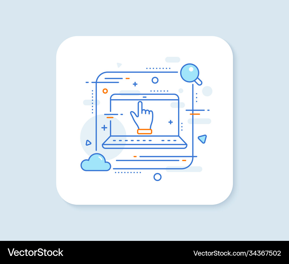 Click hand line icon one finger palm sign Vector Image