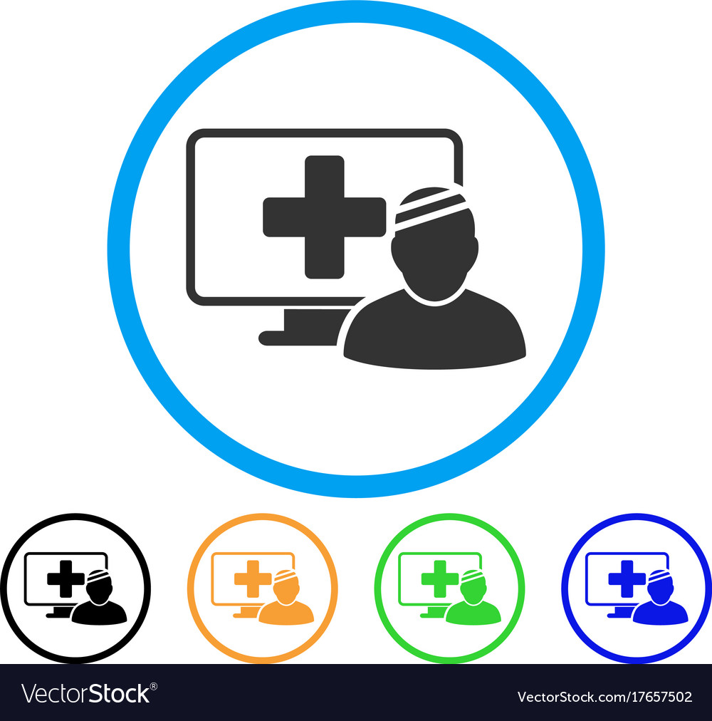 Computer patient rounded icon Royalty Free Vector Image Computer patient rounded icon Royalty Free Vector Image