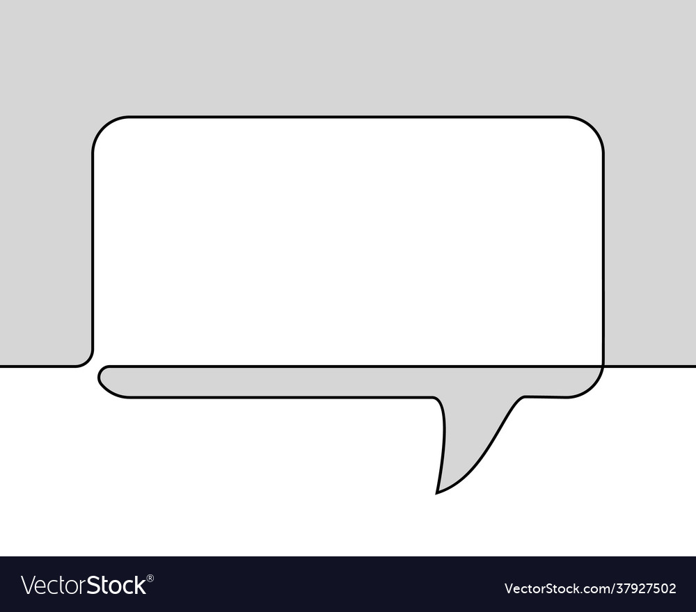 Continuous line drawing rectangular speech Vector Image