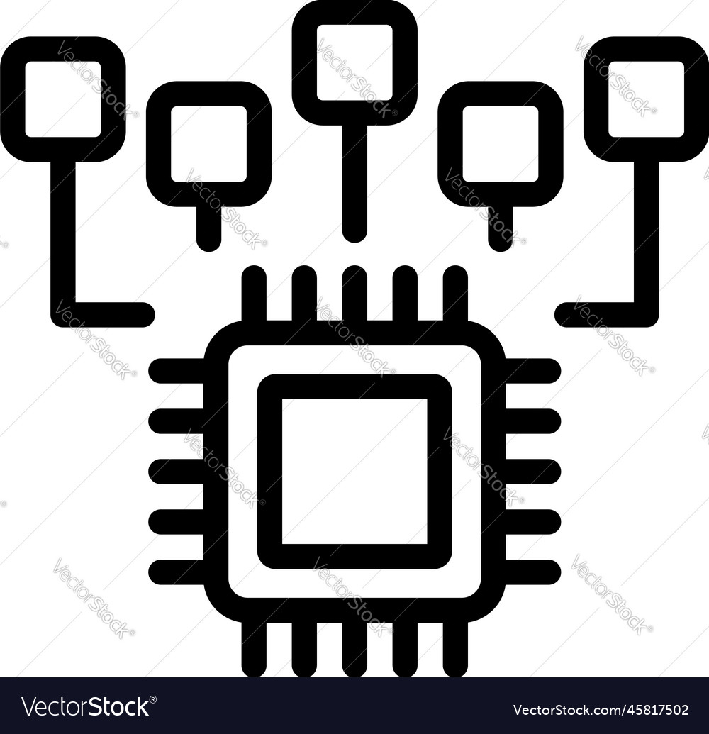 Engineer factory processor icon outline Royalty Free Vector