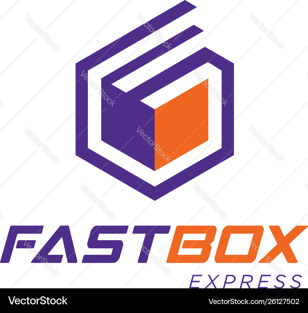 Fast box expedition shipping logo symbol Vector Image