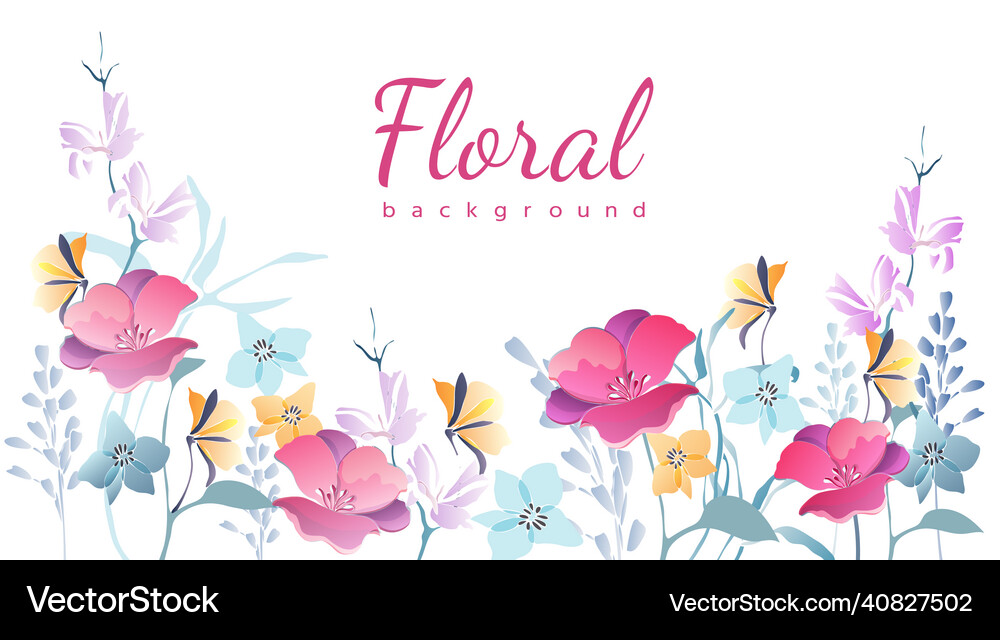 Floral background frame with garden flower Vector Image