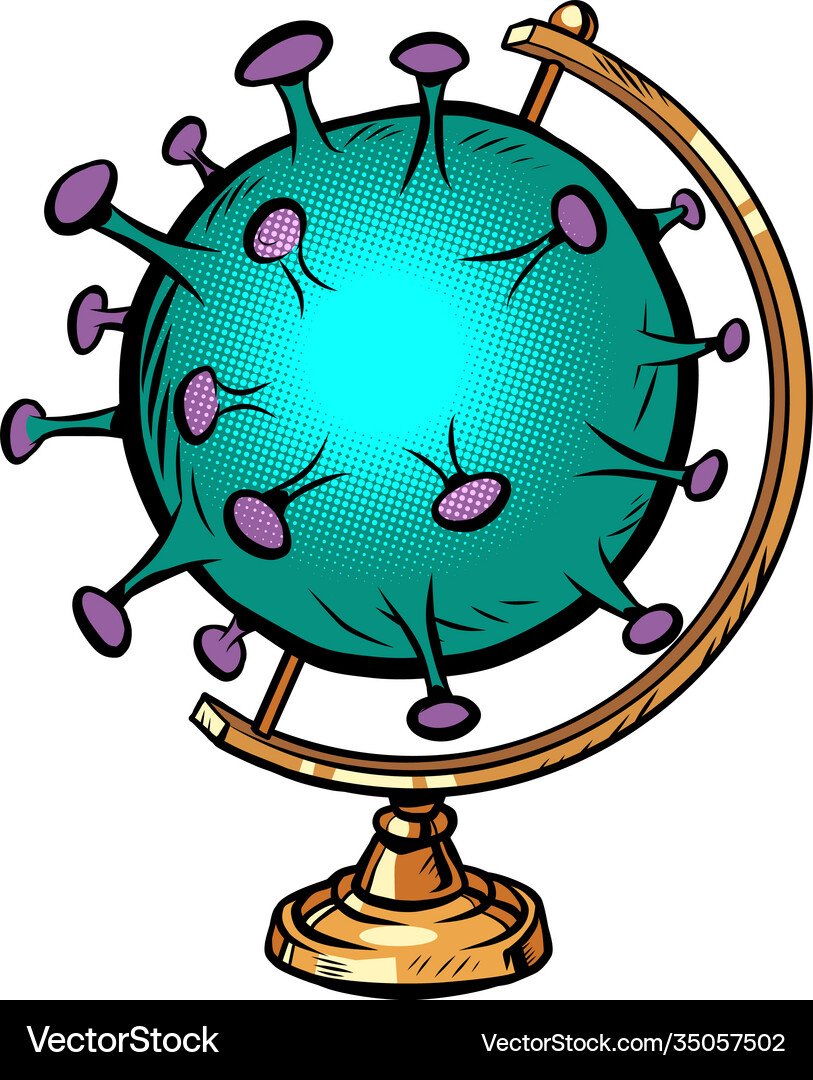 Globe international coronavirus green virus Vector Image